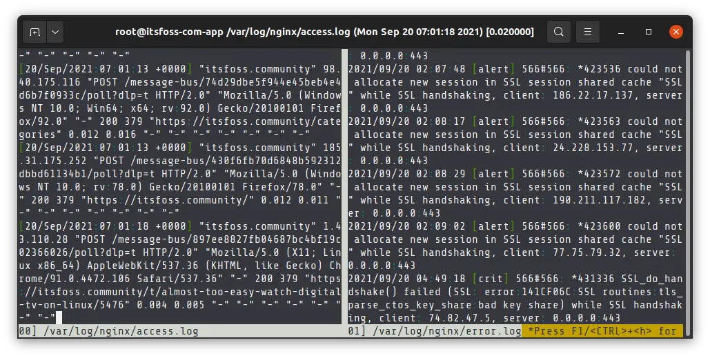 Watch Logs in Real Time in Linux With Tail, Less & Multitail