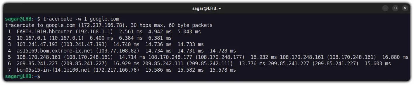 traceroute Command Examples in Linux