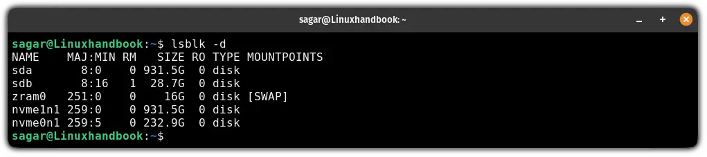 Lsblk Command Examples In Linux 