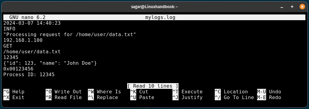 Nano Editor Basic Commands
