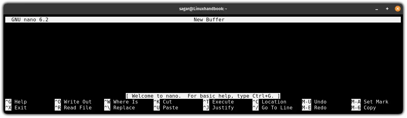 Nano Editor Basic Commands