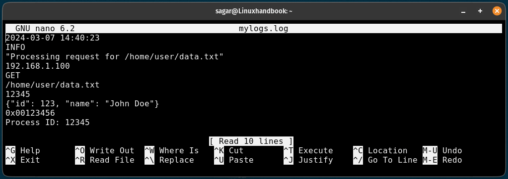 Nano Editor Basic Commands