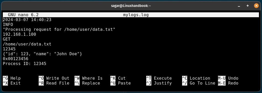Nano Editor Basic Commands