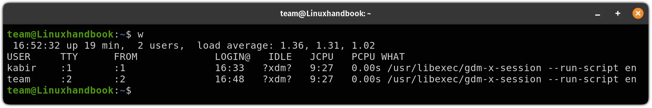 w Command in Linux [6 Examples]