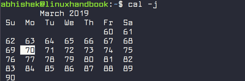 5 Examples of Cal Command in Linux