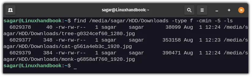 Find Files Modified in Last N Minutes in Linux
