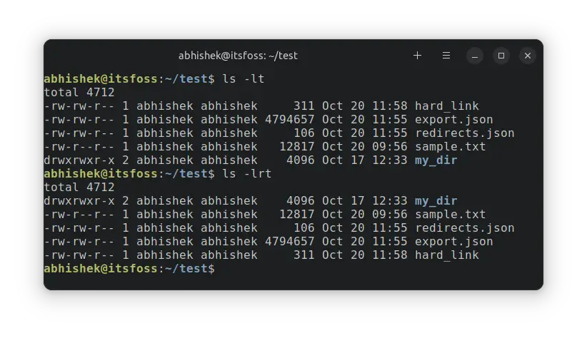 Sort Ls Command By Date And Time