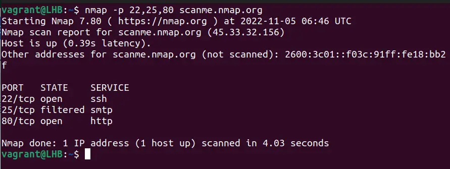 Scanning All or Specified Ports With Nmap