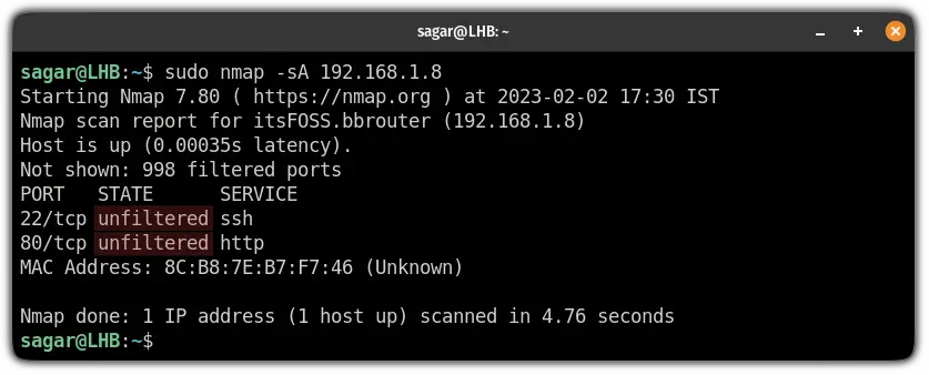 nmap Command Examples in Linux