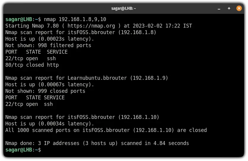 nmap Command Examples in Linux
