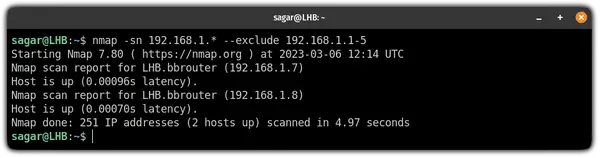 Ping Sweep Using nmap on Linux