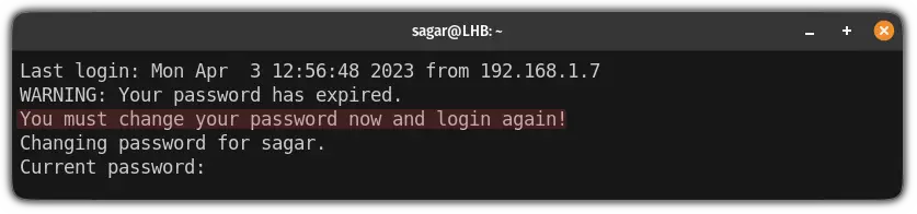 Force Linux User to Change Password at Next Login