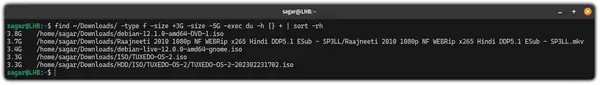 Sort du Command Output by Size in Linux