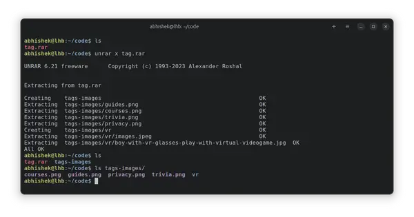 How To Extract And Create Rar Files In Linux