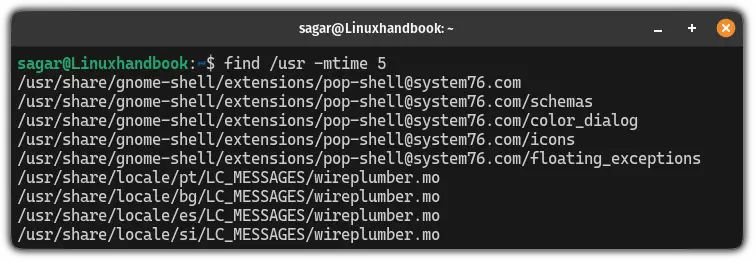 Find mtime (Modified Time) of a File in Linux