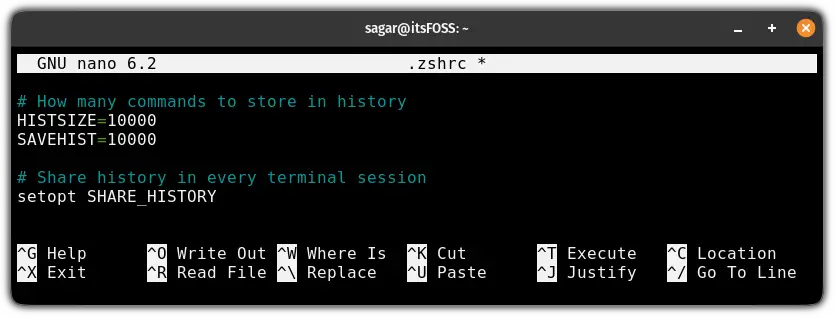 Using Command History in Zsh