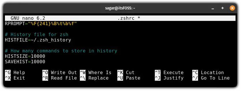 Using Command History in Zsh