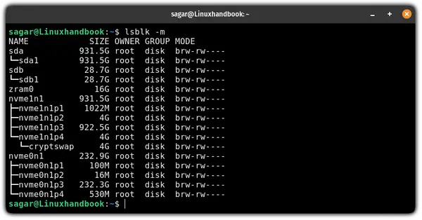 Lsblk Command Examples In Linux