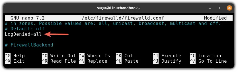 How to Enable Logs in firewalld