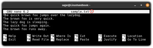 Nano Editor Basic Commands