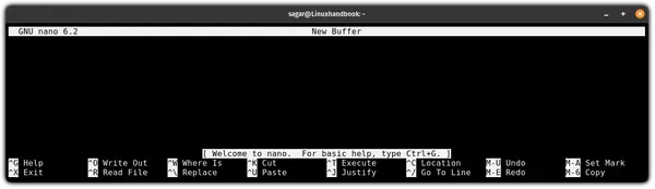 Nano Editor Basic Commands