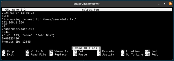 Nano Editor Basic Commands