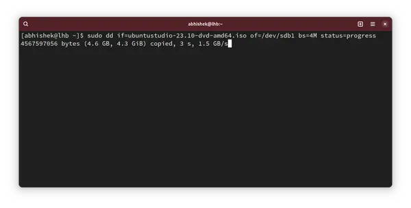 Show Progress of dd Command