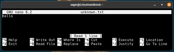Nano Editor Basic Commands