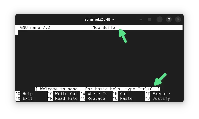 Open a File for Editing in Nano
