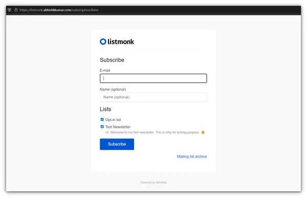 Installing Listmonk Self Hosted Newsletter And Mailing List Manager